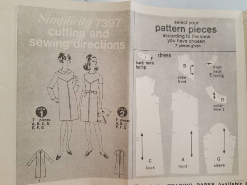 Simplicity 7397 Panelled Dress Pattern Bust 33 Inches - Etsy