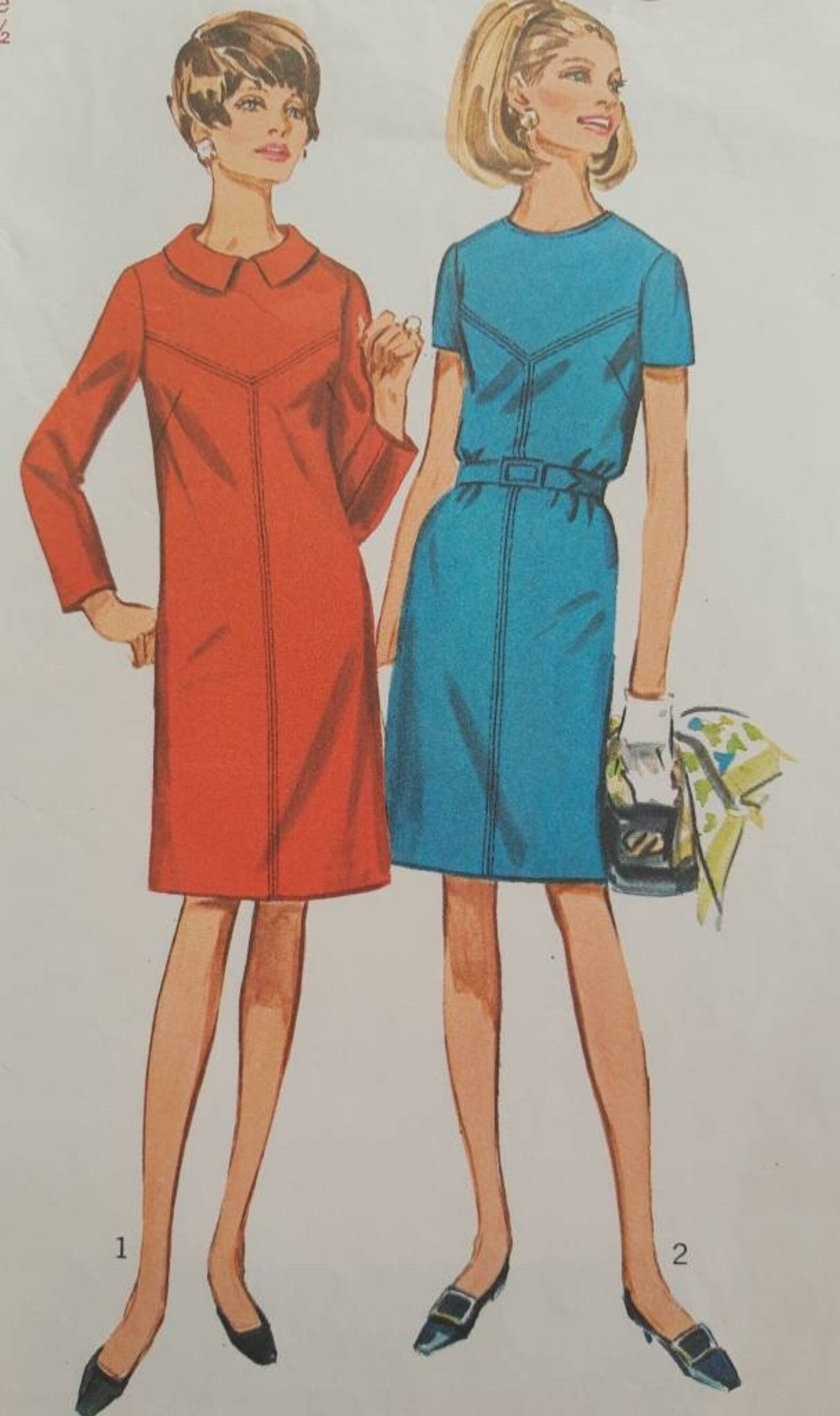 Simplicity 7397 Panelled Dress Pattern Bust 33 Inches - Etsy