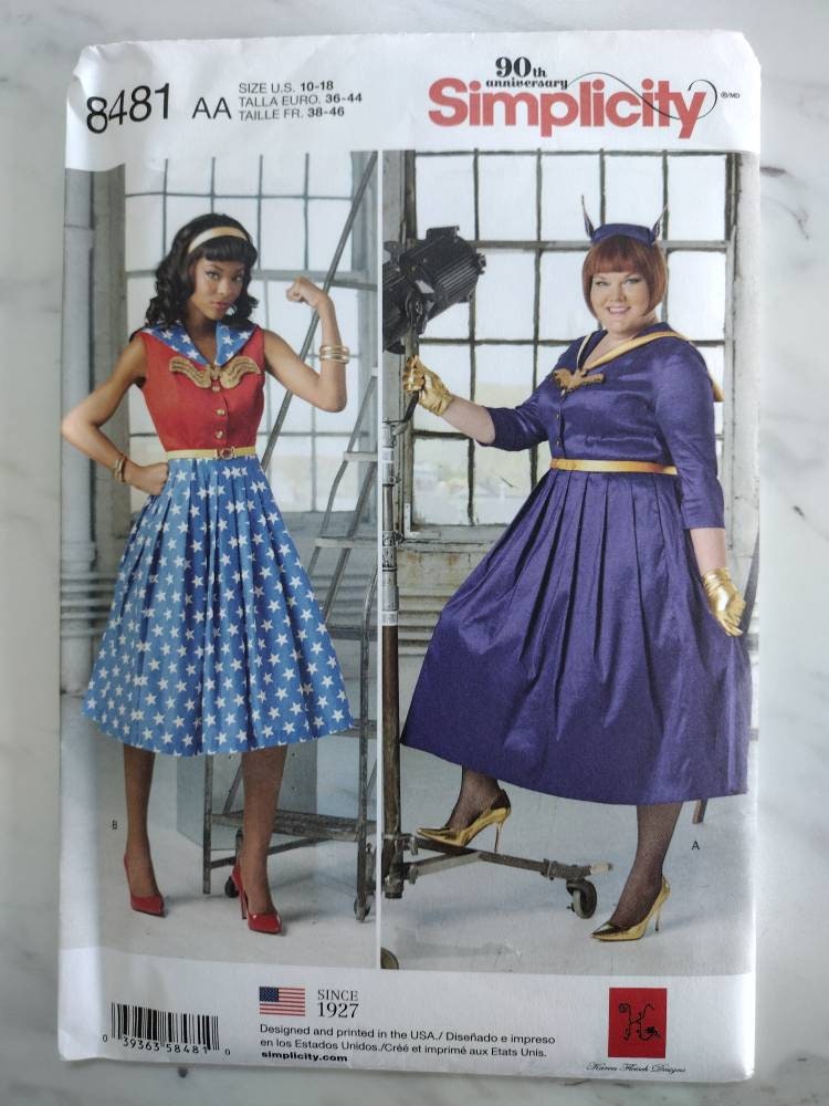 Simplicity 8481 Rockabilly Dress Pattern - Fit and Flare - Wonder Woman ...
