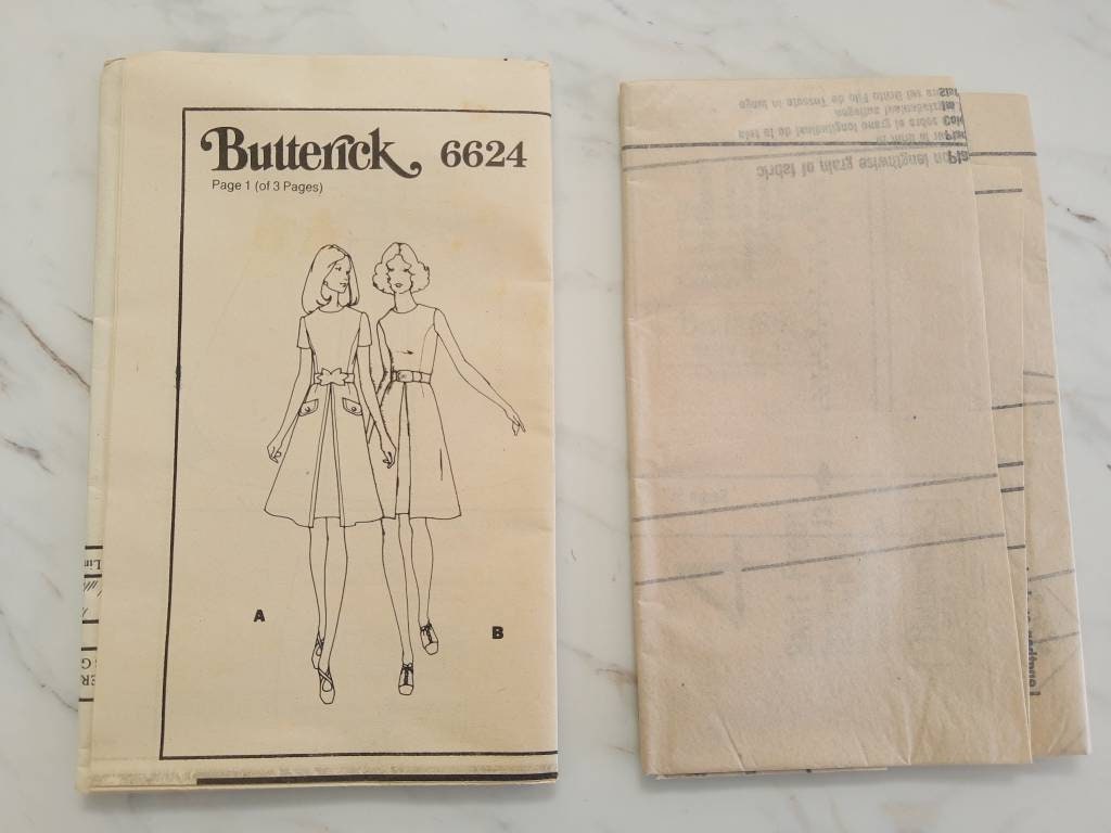 Butterick 6624 1970s Uncut Dress Pattern - Etsy