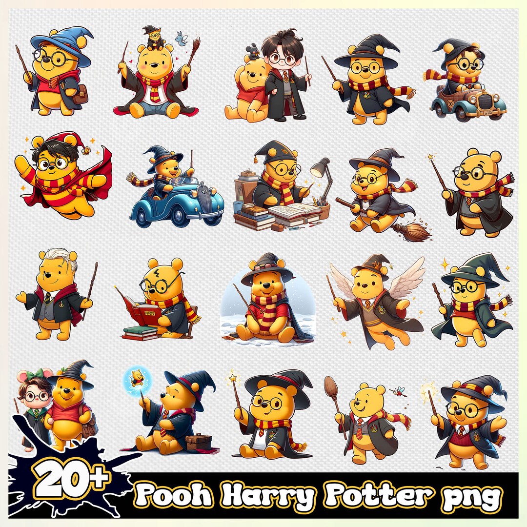 Pooh Potter Png Bundle, Wizard School Png Mega Bundle, Magic Png ...
