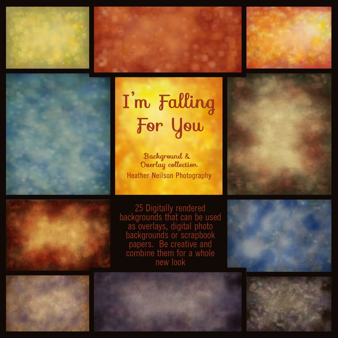 I'm Falling for You Collection of 25 Warm Toned Digital Backdrop ...