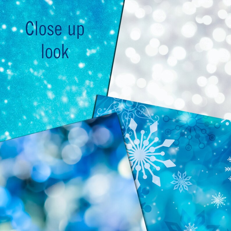 Winter Wonderland Digital Scrapbook Paper Bokeh Snow "frozen" Inspired ...