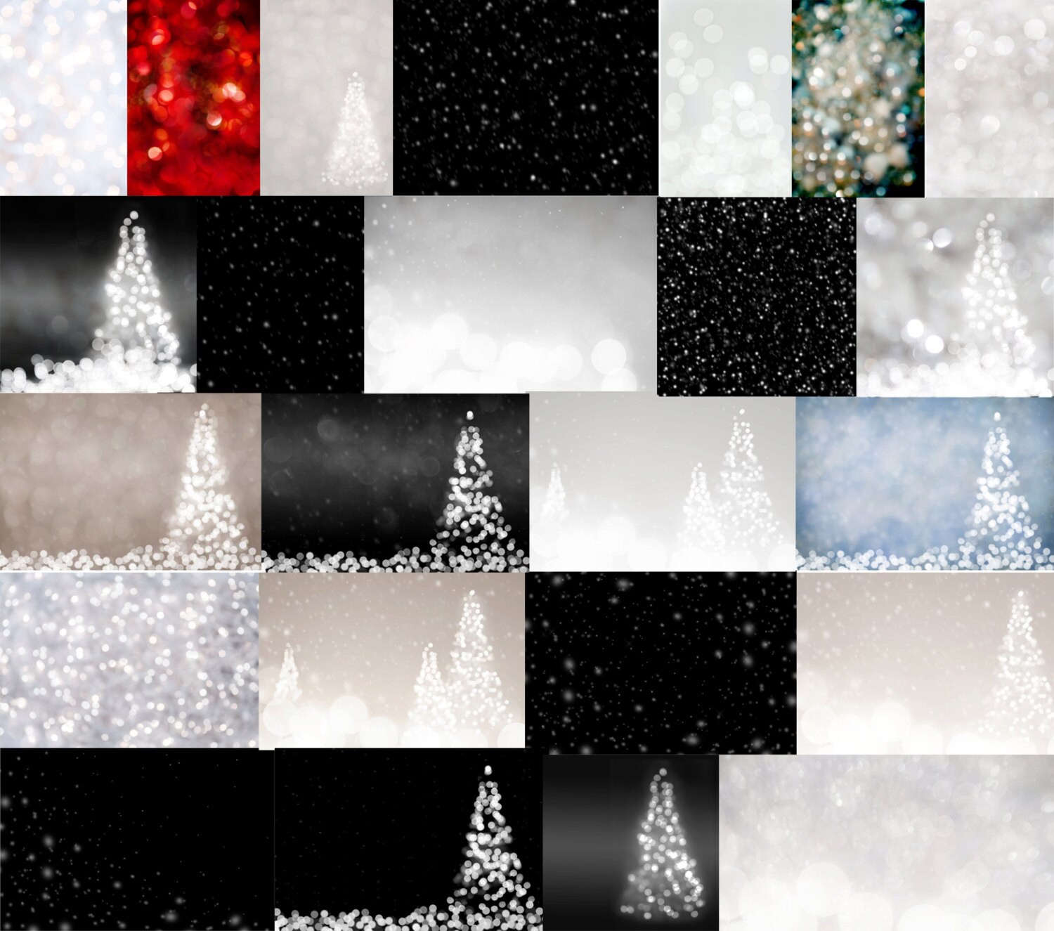 A Bright Holiday Collection of Digital Christmas Overlays Backgrounds ...