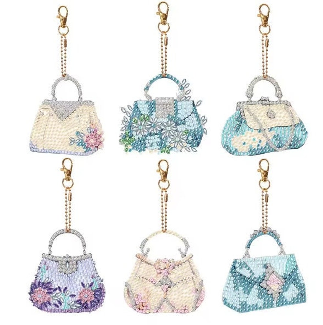6pcs 5D DIY Assorted Cute Handbags Diamond Painting Art Keyrings by ...