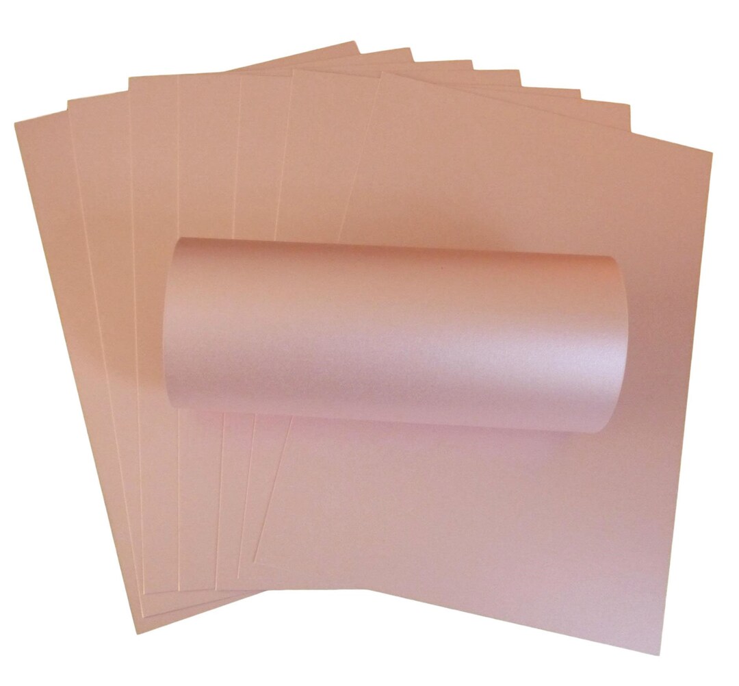 10 Sheets Misty Rose Pink A4 Card Pearlescent Shimmer Decorative Double ...