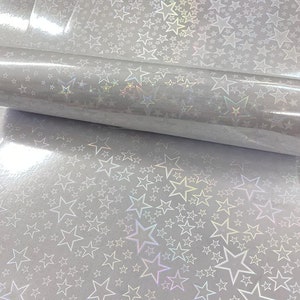10 Sheets Self Adhesive Stars Transparent Holographic Vinyl Overlay ...