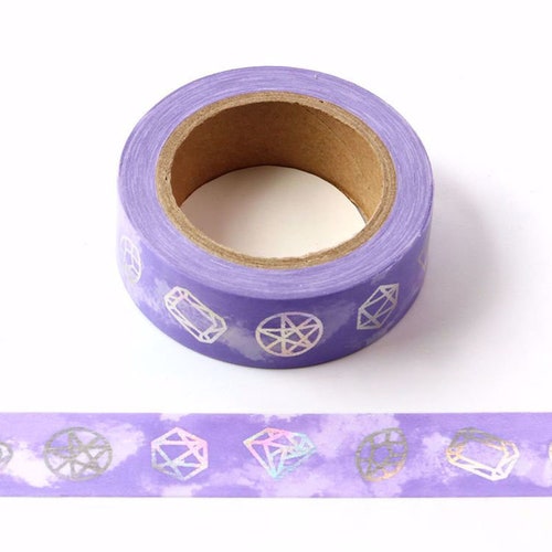 Washi Tape Holographic Colour Changing Silver Foil Stars Washi Tape ...