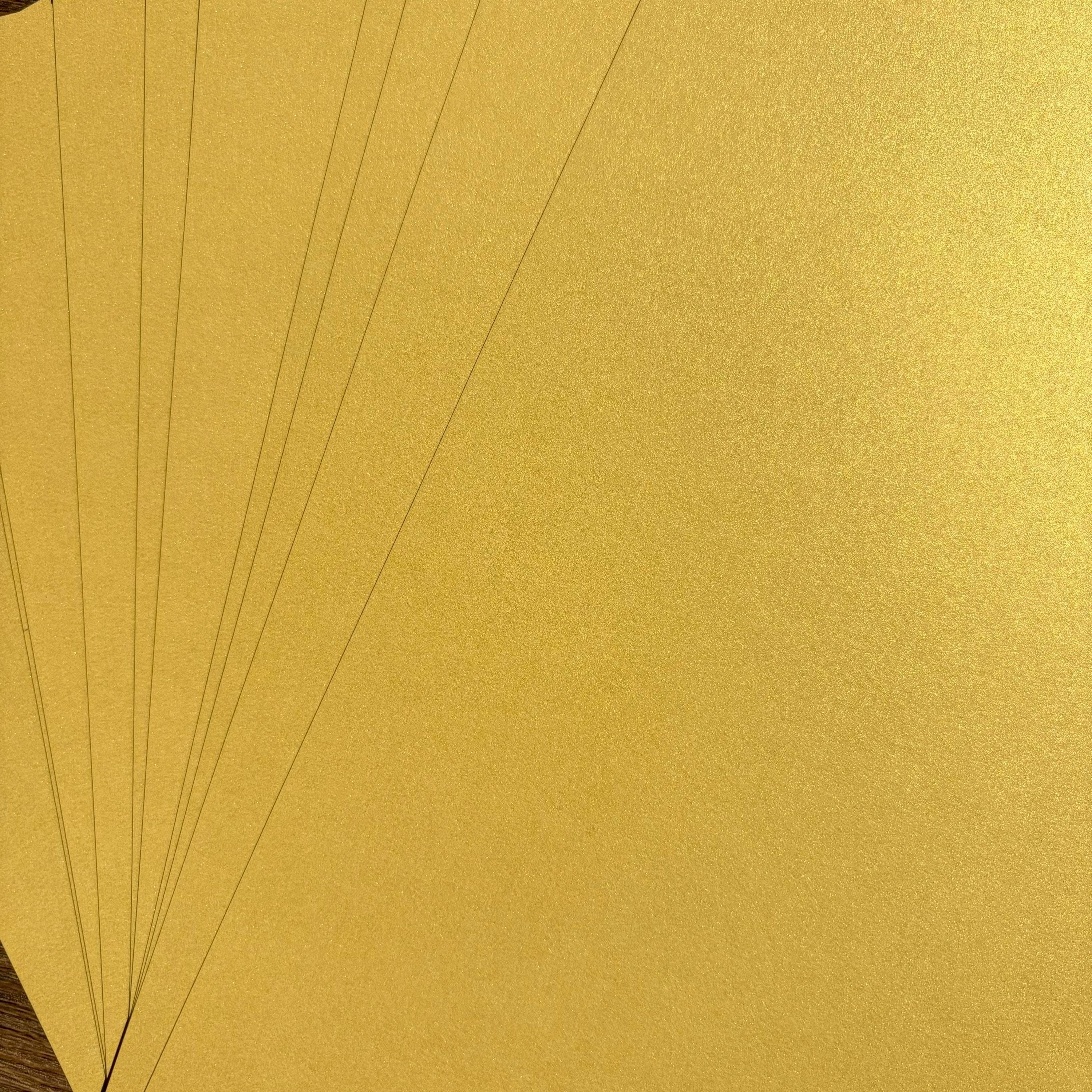 10 X A4 Card Mellow Yellow With Gold Pearlescent Shimmer 285gsm Card ...