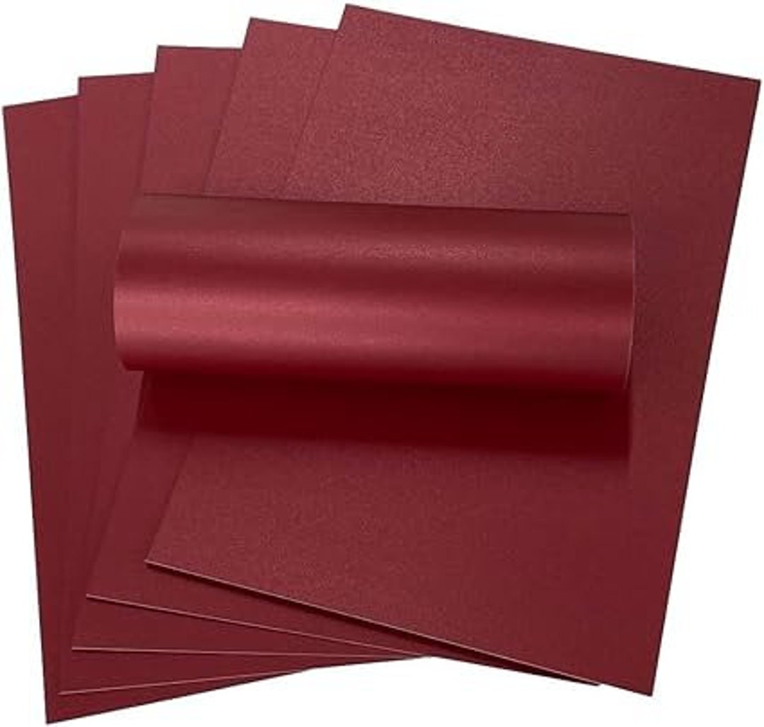 20 Sheets Royal Red Pearlescent A4 Paper Decorative 120gsm Double Sided ...