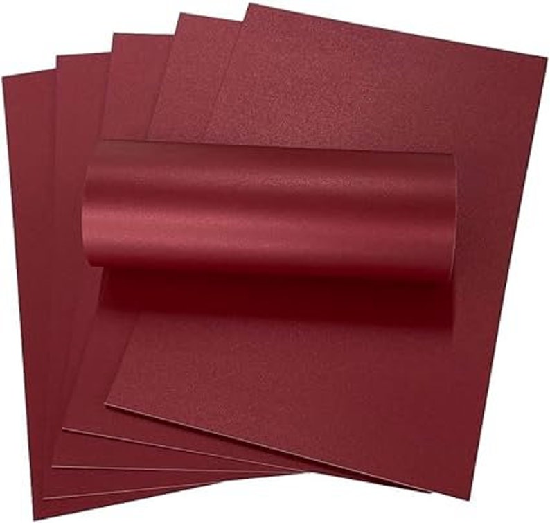 20 Sheets Royal Red Pearlescent A4 Paper Decorative 120gsm Double Sided ...