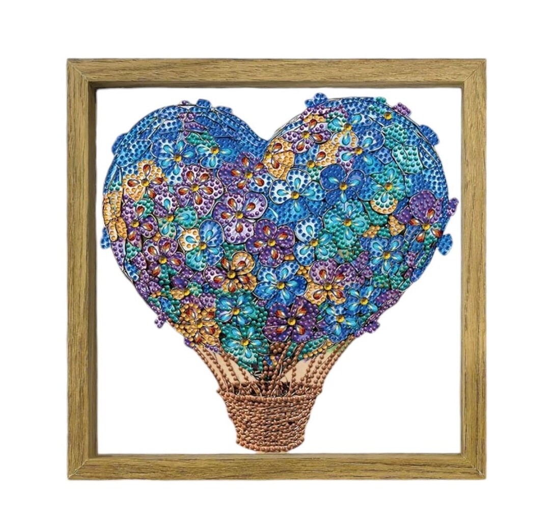 Heart Hot Air Balloon Diamond Art Kit: Framed 3D Painting - Etsy