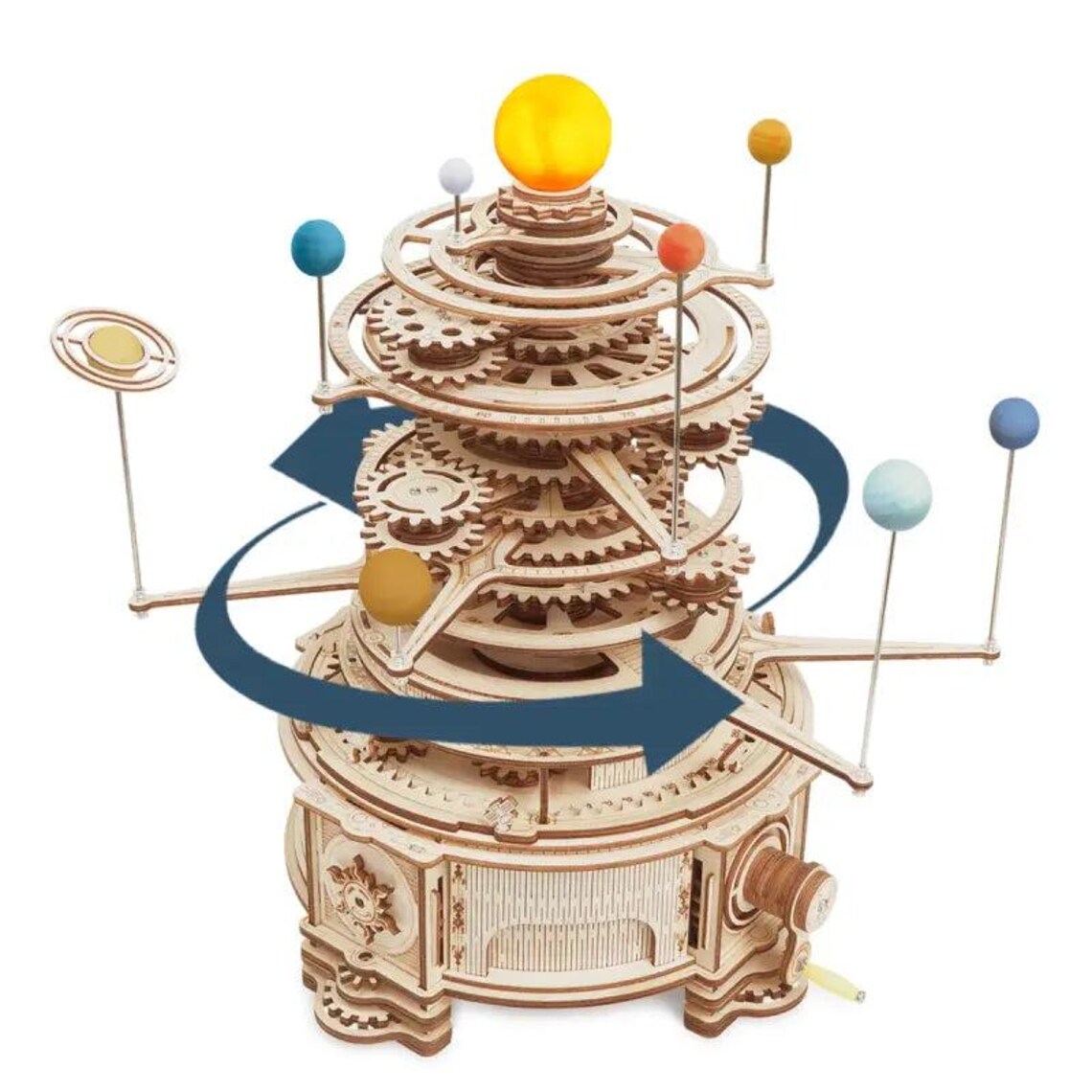3D Wooden Mechanical Orrery Model Kit – DIY Solar System Puzzle Toy ...