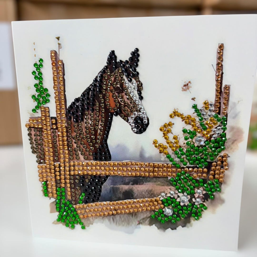 Chestnut Horse Diamond Art Card: Birthday, Thank You (5.9" Square) - Etsy