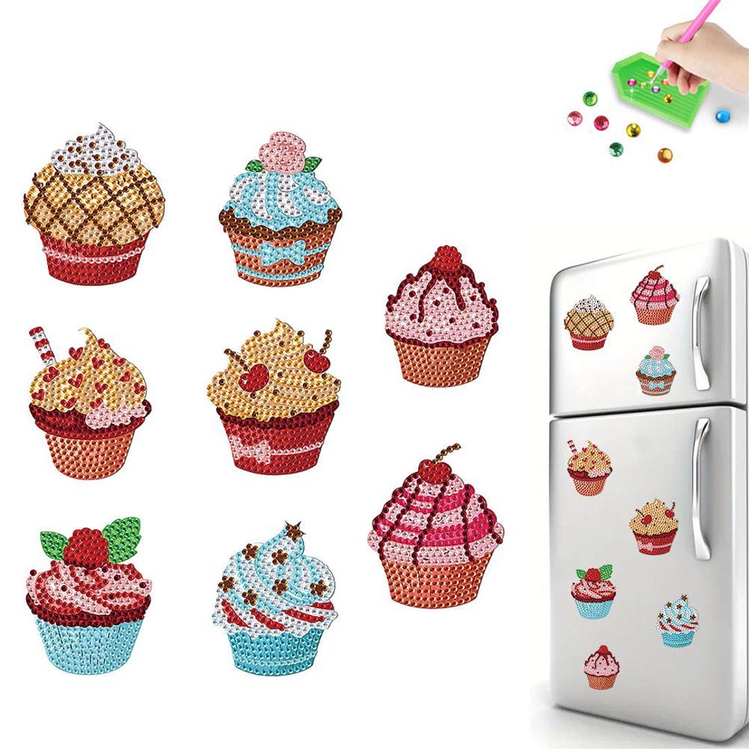 Diamond Painting Cupcake Magnet Kit: DIY Arts & Crafts (8pcs) - Etsy