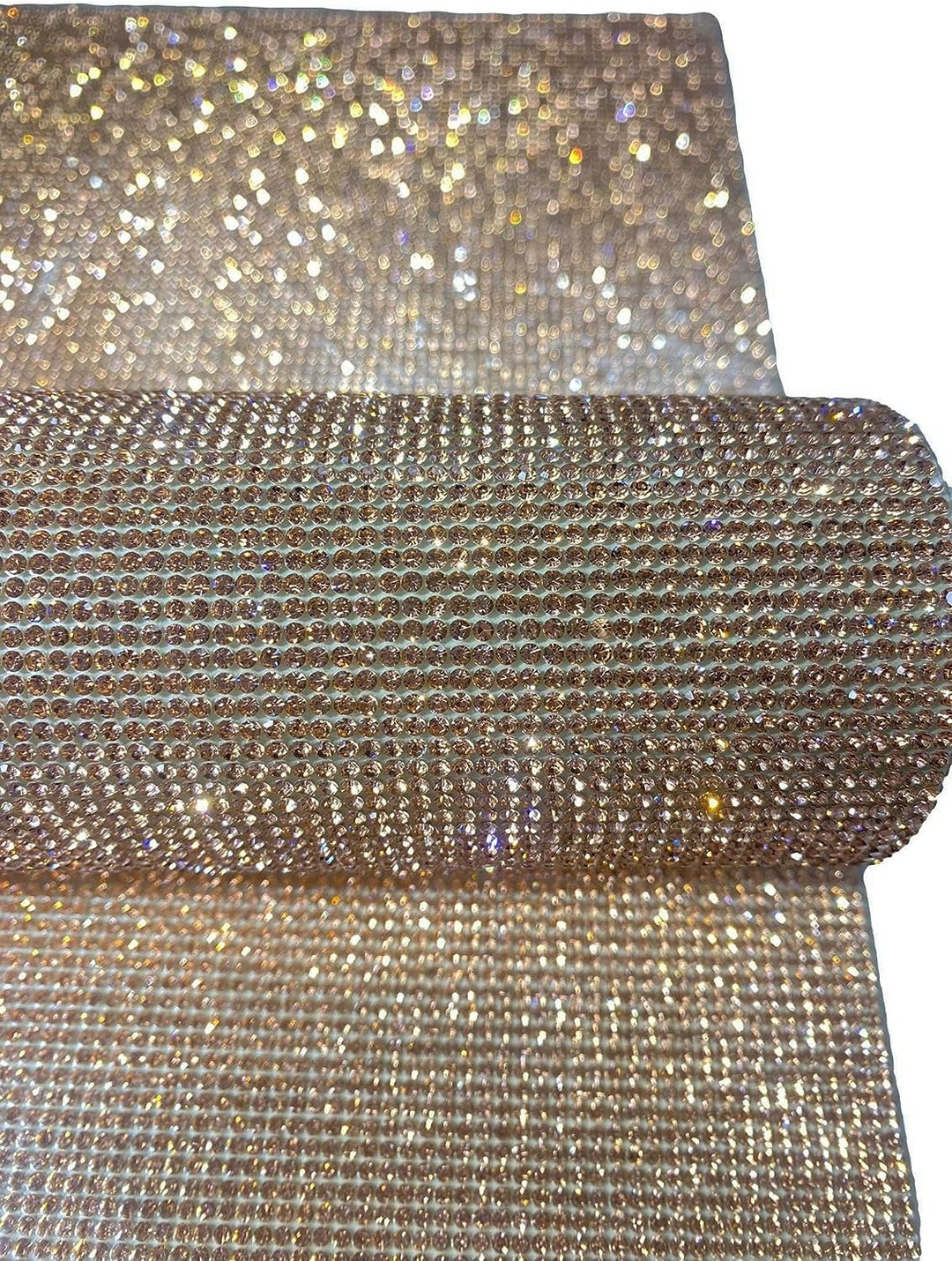 Rose Gold Self Adhesive Rhinestone Sheet Large 40cm X 24cm (17" X 10 ...