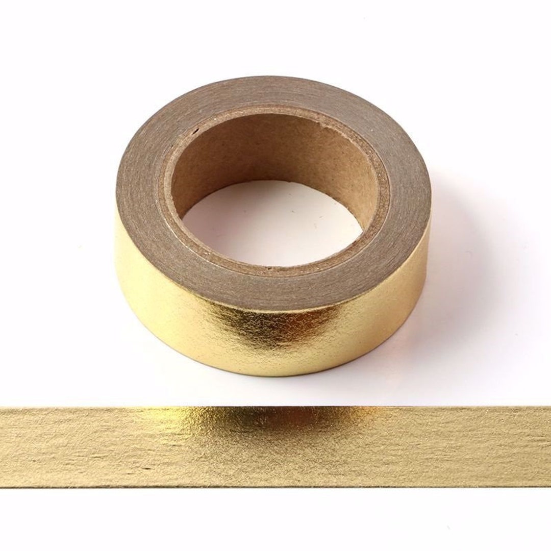 Gold Solid Foil Washi Tape Decorative Masking Tape 15mm X 10 Meters ...