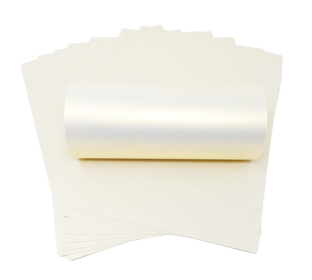 10 Ivory Gold Shimmer Pearlescent A4 Paper Sheets: 120gsm Card Making ...