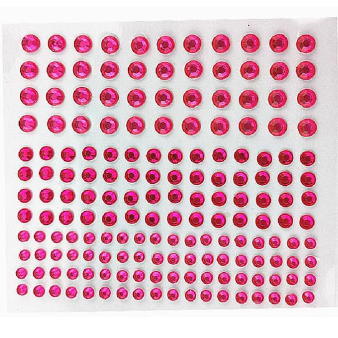 172pcs 3 Sizes Hot Pink Acrylic Gem Decorative Crystal Self Adhesive ...
