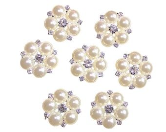 6 Flat Back Pearl Button Pearl Embellishment 19x20mm - Etsy
