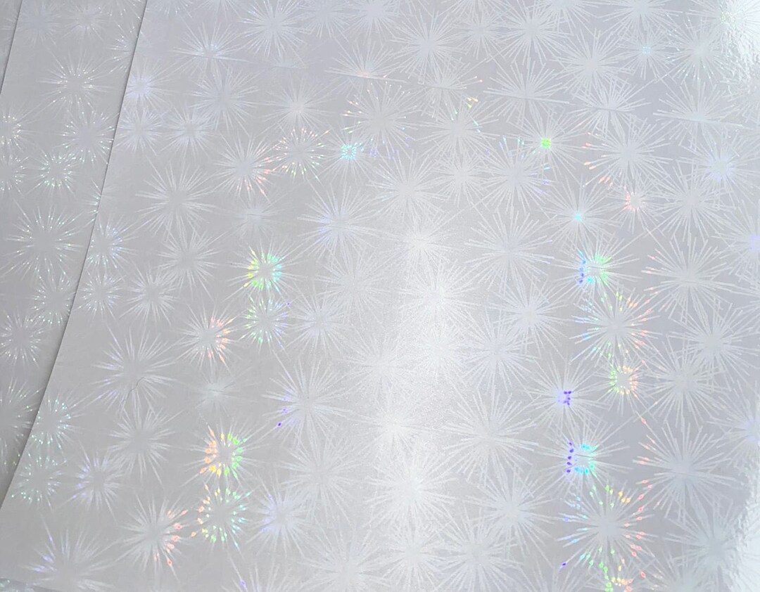 10 Sheets A4 Self Adhesive Fireworks Transparent Holographic Vinyl ...