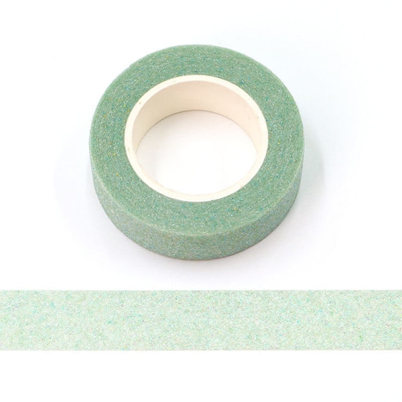 Mint Green Glitter Sparkle Washi Tape Quality Masking Tape - Etsy