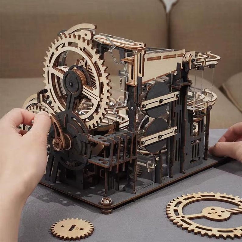 Marble Night City 3D Puzzle: Electric Wooden Model Kit - Etsy