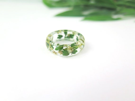 Pressed Flowers Resin Ring Real Flower Nature Ring Jewelry - Etsy