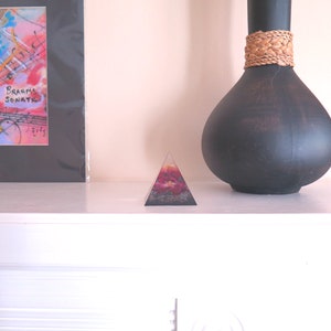 Red Rose Resin Pyramid | Paperweight Keepsake | Real Flower Home Decor ...