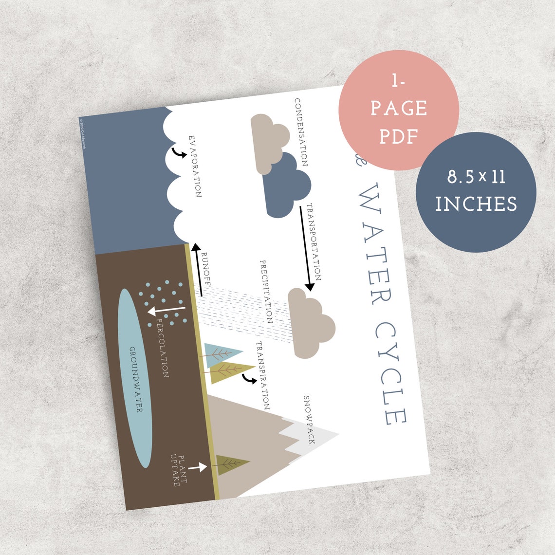 Water Cycle Printable Poster - Etsy
