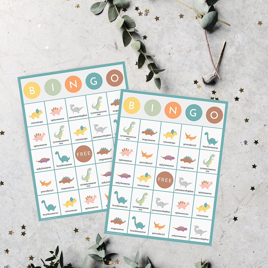 Dinosaur Bingo 15 Pack! Instant Download / Easy to Print and Cut / Fun ...