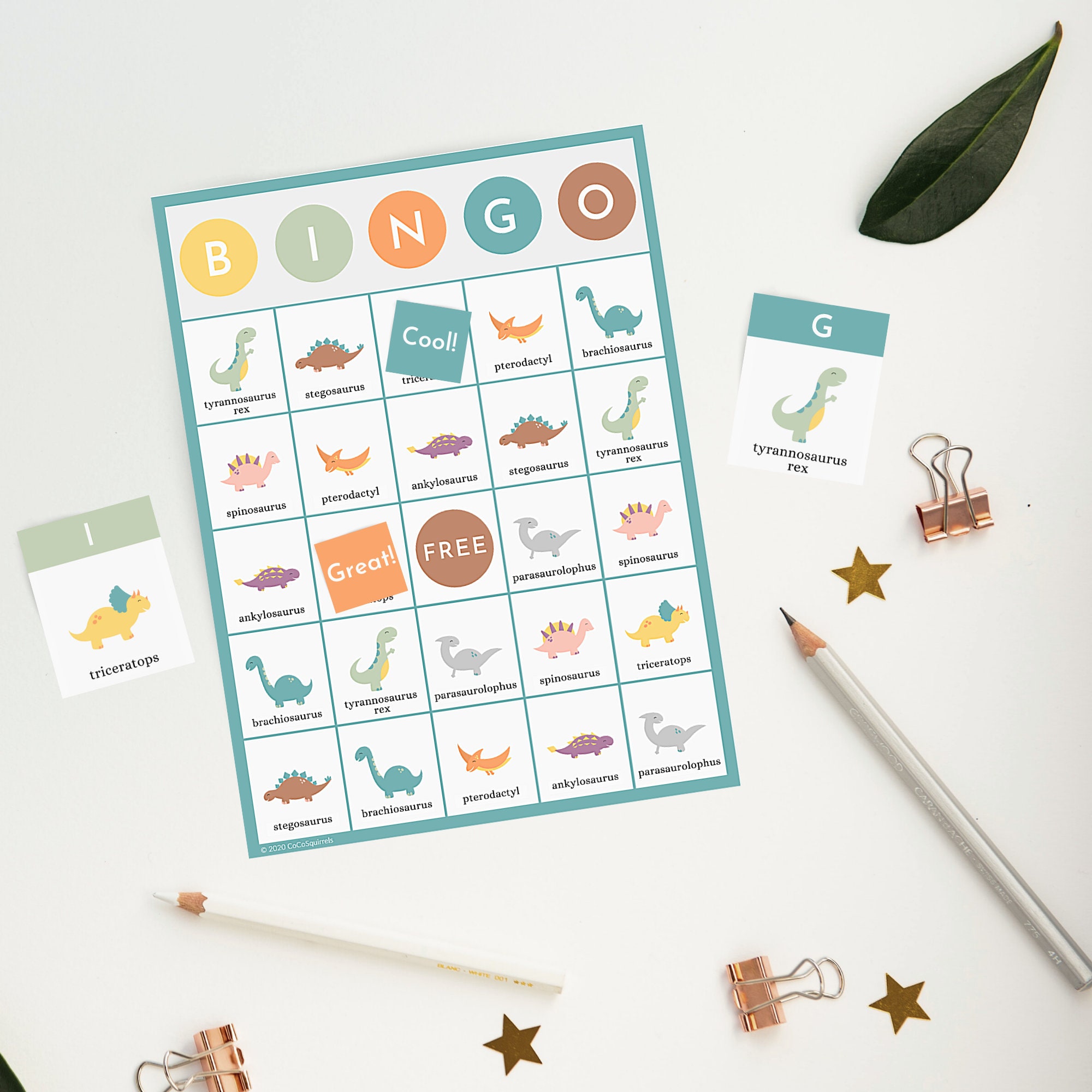 Dinosaur Bingo 15 Pack! Instant Download / Easy to Print and Cut / Fun ...