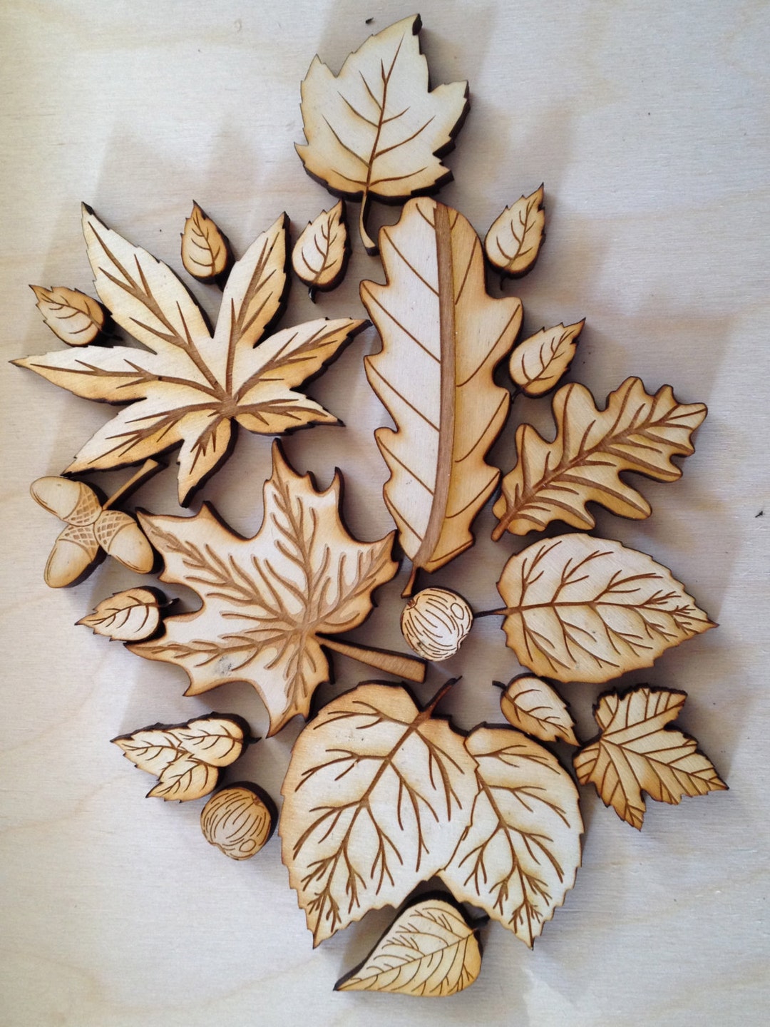 Hojas rústicas de madera de otoño - Etsy España
