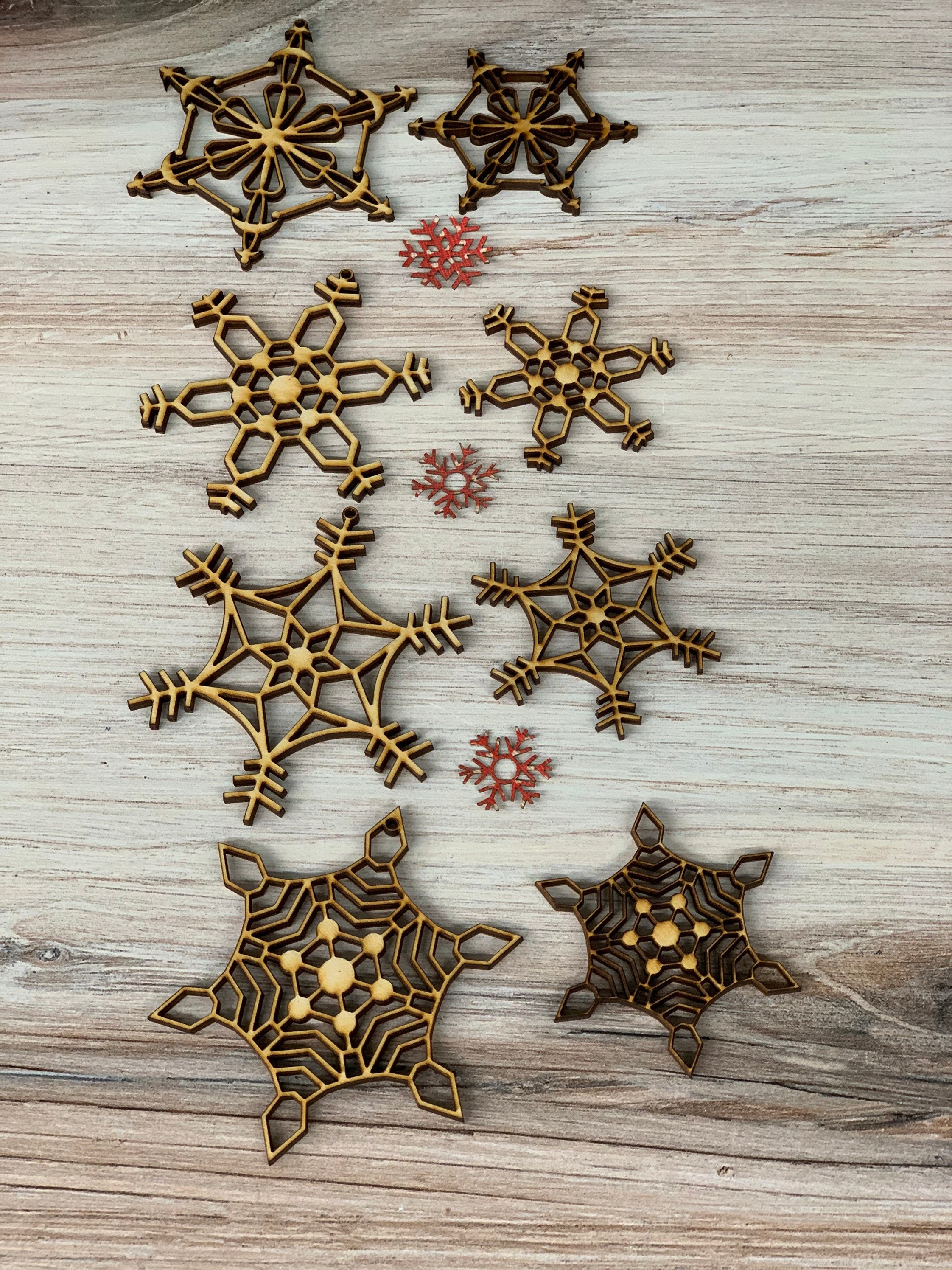 Eight Rustic Snowflake Ornaments 2 Inches to 3 Inches in Size. - Etsy