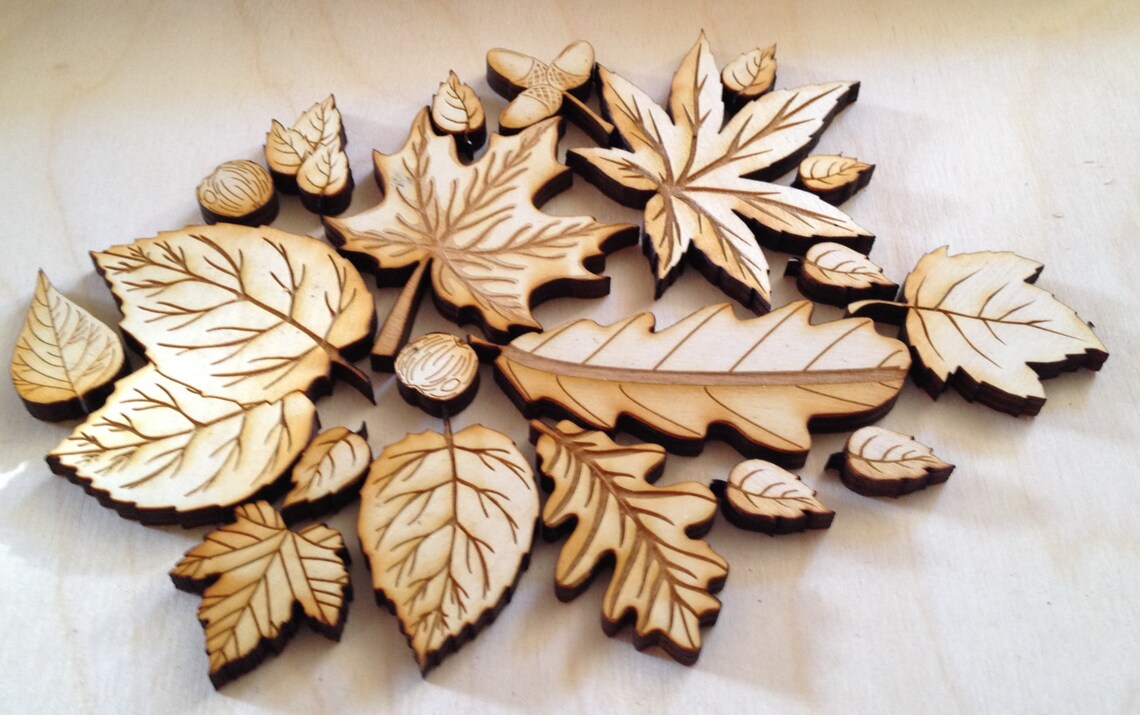 Hojas rústicas de madera de otoño - Etsy España
