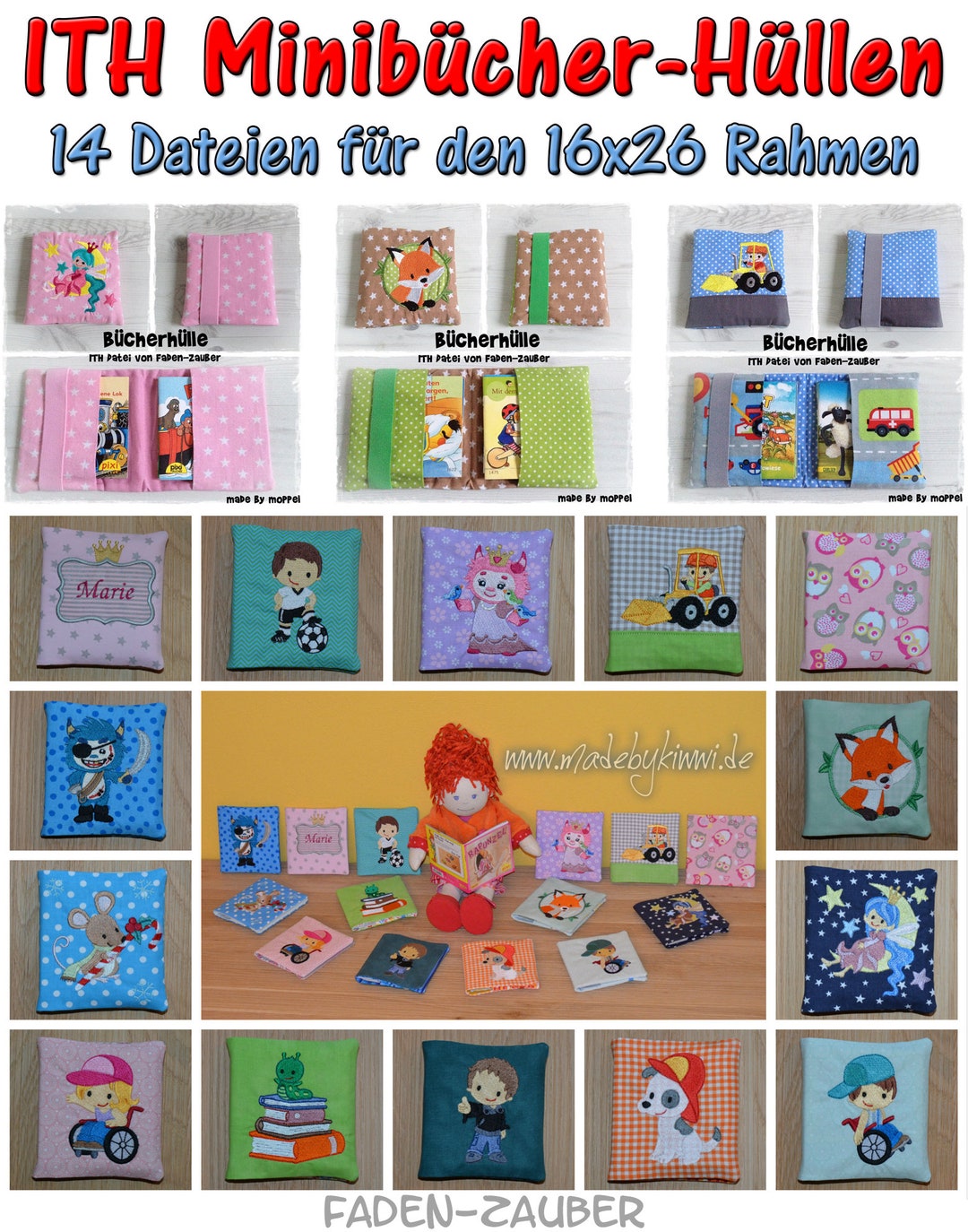 Mini Book Covers - ITH for 16 X 26 Cm Frames - Etsy UK