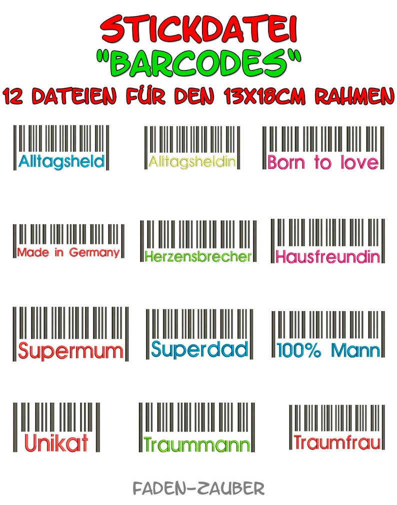 Cool Barcodes for the 13 X 18 Cm Frame - Etsy