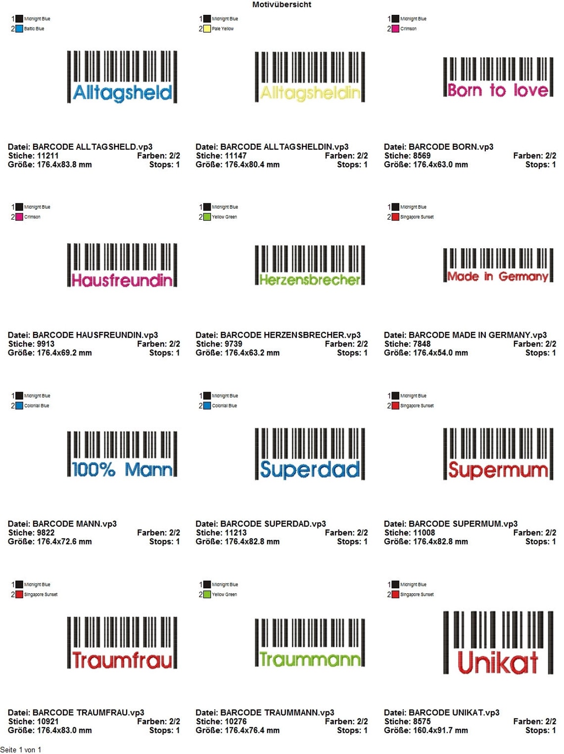 Cool Barcodes for the 13 X 18 Cm Frame - Etsy