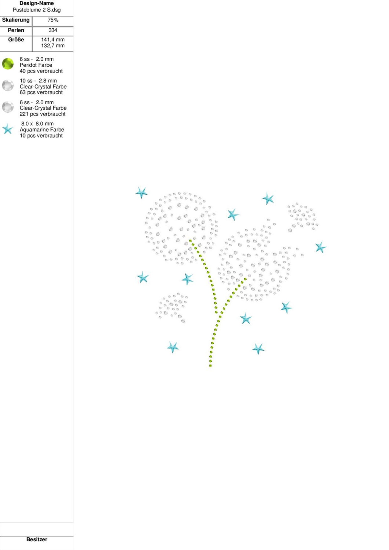Plotter-Datei für Strass Pusteblume 2 | Etsy