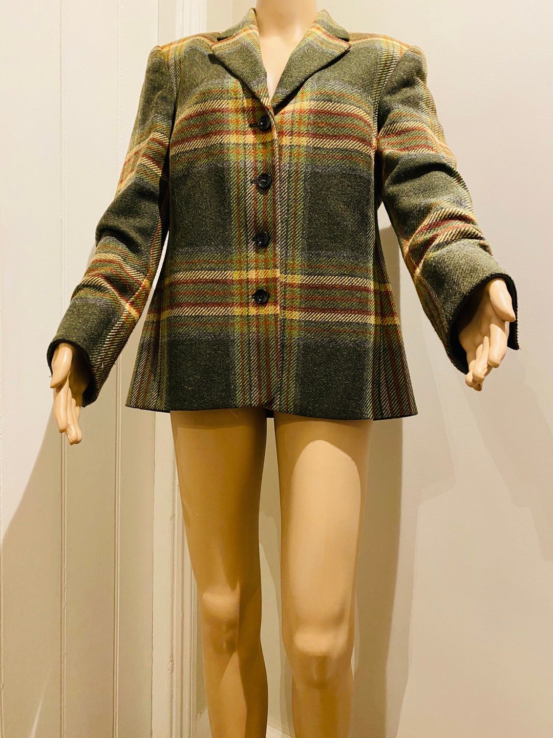 LOVELY Vintage 90's 'Delmod' Plaid Blazer / Jacket - Cute!! - Etsy 日本