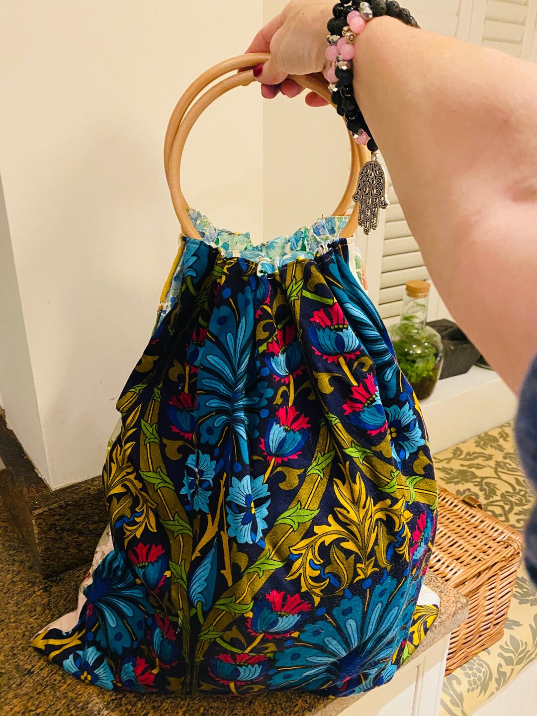 BEAUTIFUL Handmade Shopping Bag Made With Vintage Fabric & - Etsy