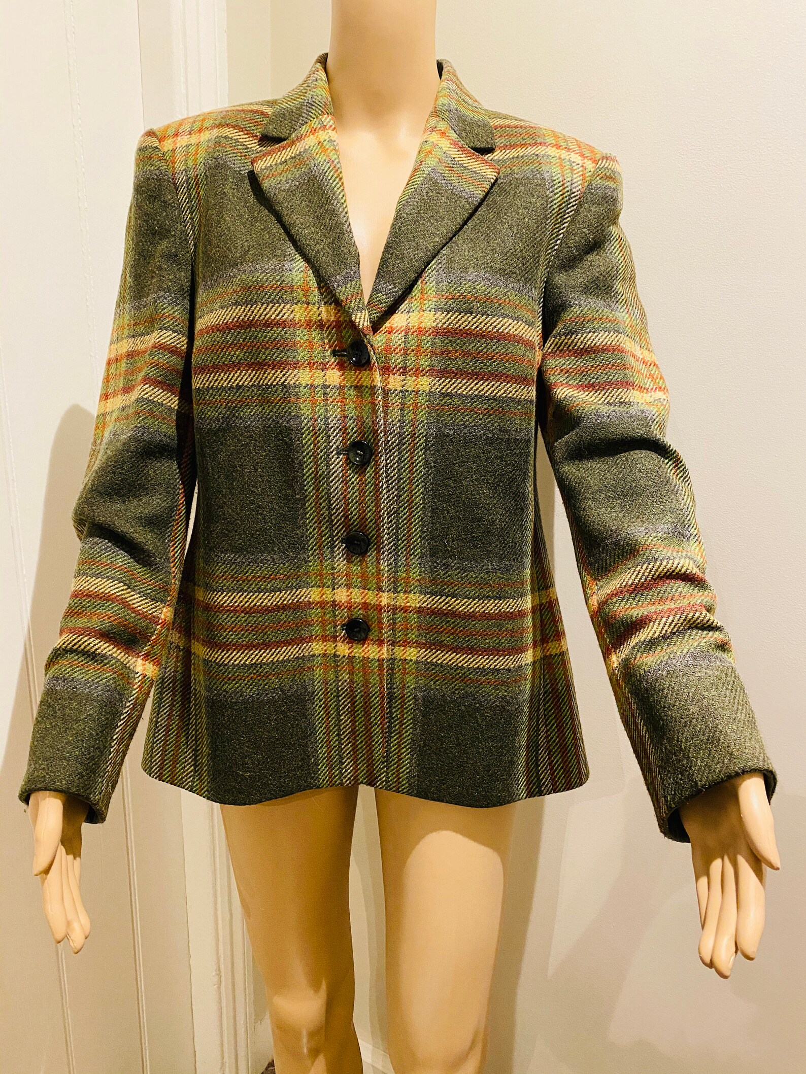 LOVELY Vintage 90's 'Delmod' Plaid Blazer / Jacket - Cute!! - Etsy 日本