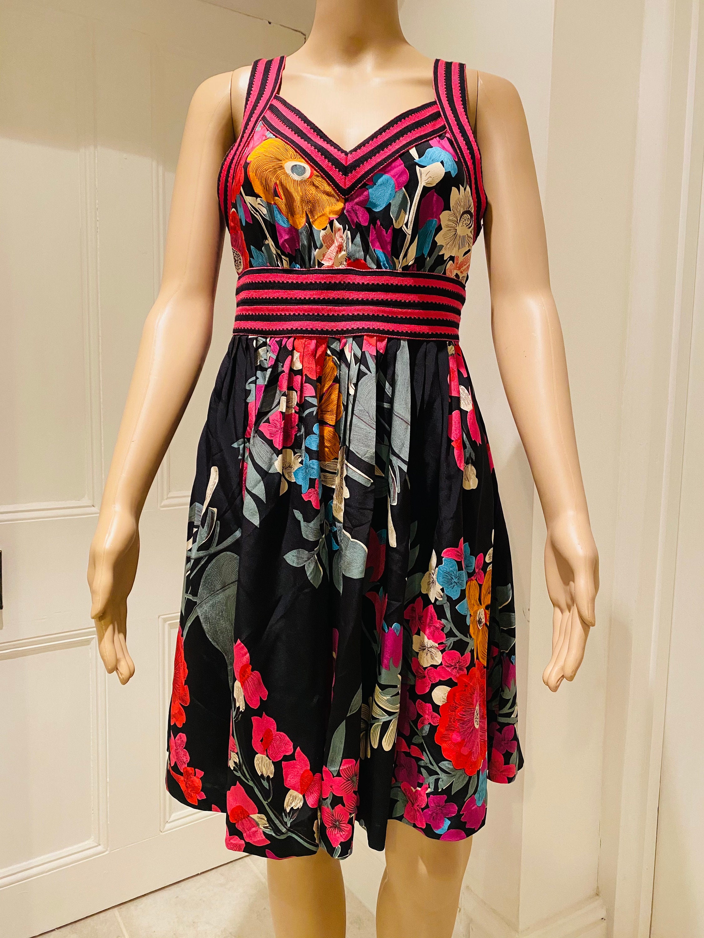 BEAUTIFUL Floral Silk Dress Made by 'plenty', BNWT - Stunning!! - Etsy UK