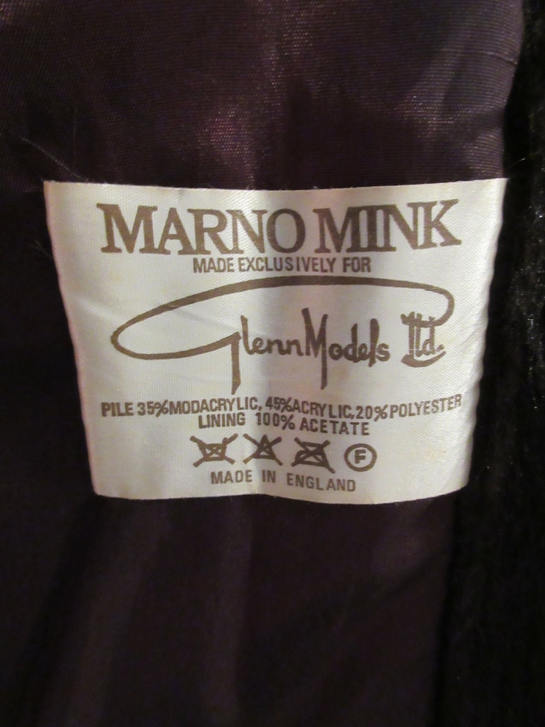 BEAUTIFUL Vintage 1960's Glenn Models 'marno Mink' Faux Fur Coat ...