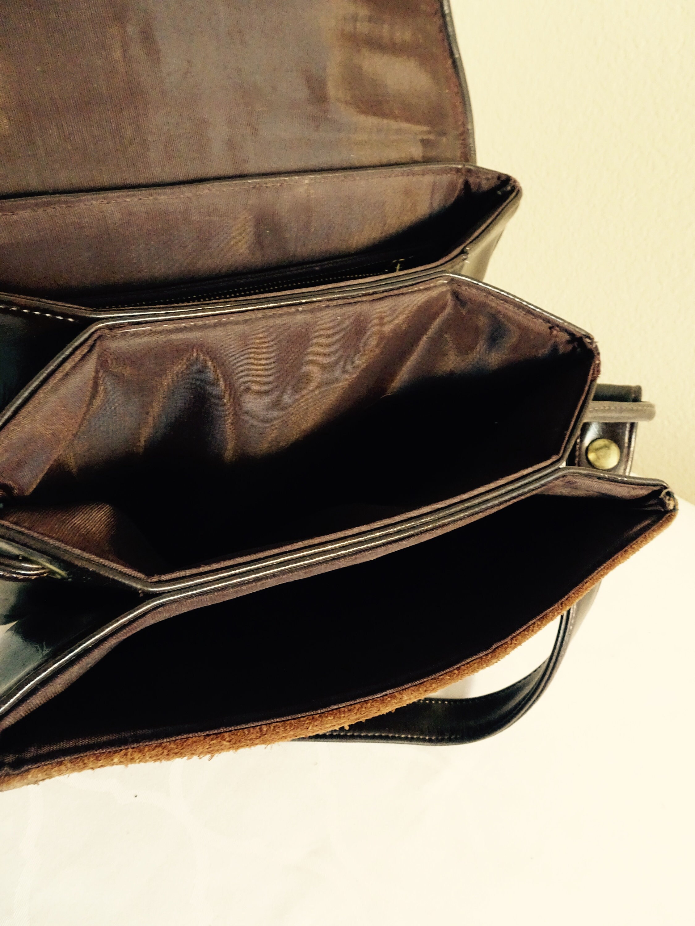 LOVELY Vintage 1960's Handbag Made in USA by 'kadin' - Brown Suede ...