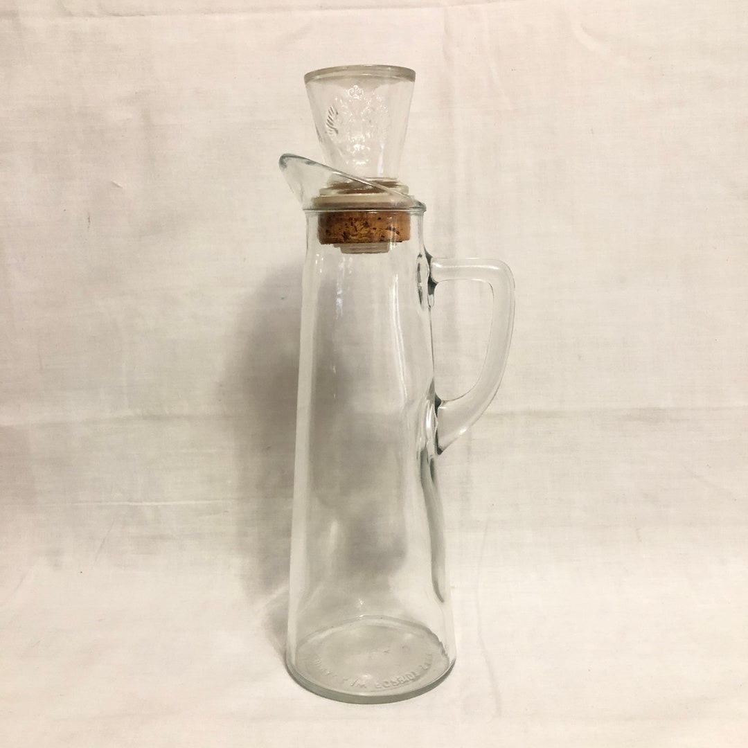 Vintage Prohibition Glass Pitcher, Mid Century Federal Style Decanter ...
