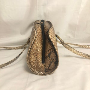 Natural Python Shoulder Bag | Brown Faux Snakeskin Baguette Bag ...