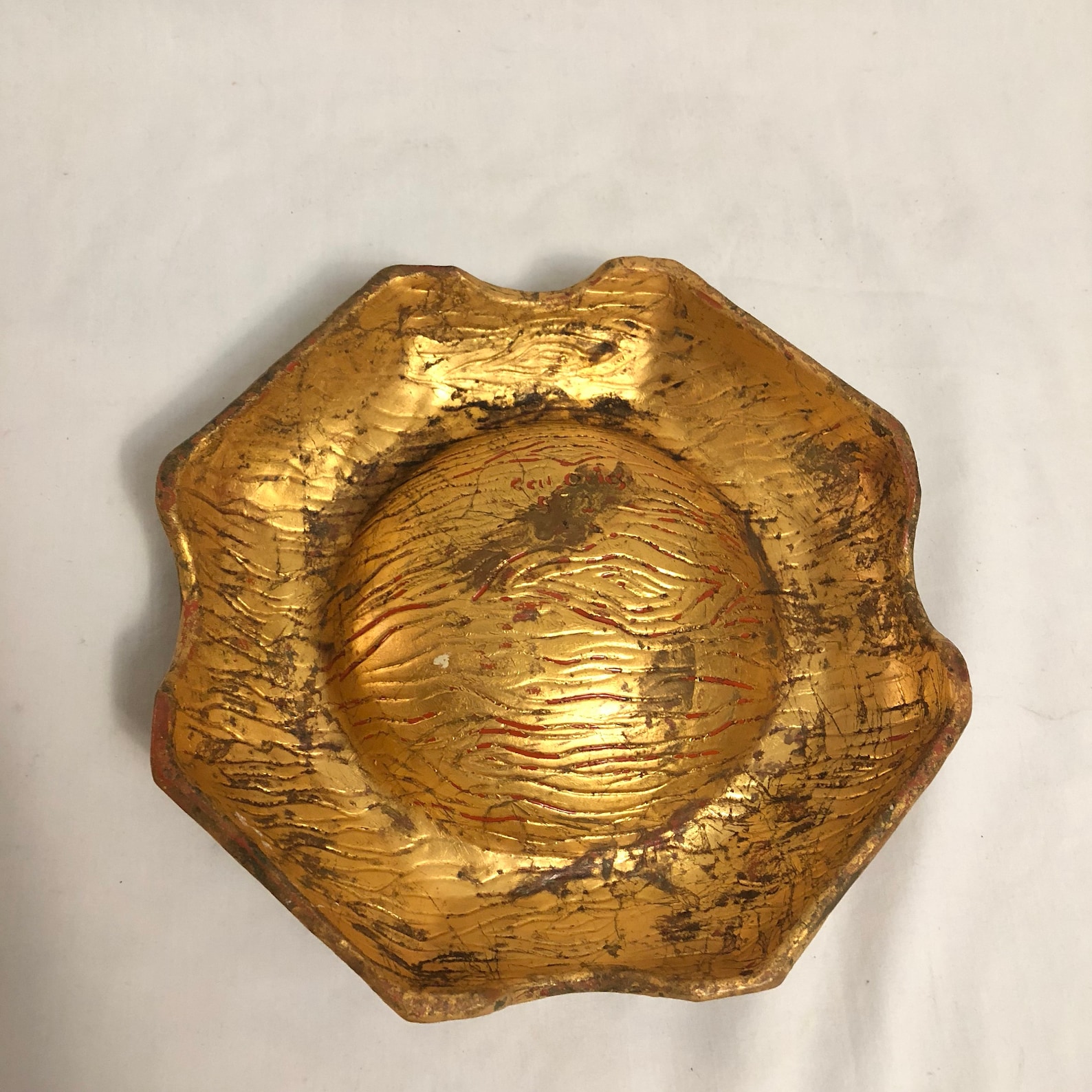 Vintage Antique Gold Porcelain Ashtray | Etsy