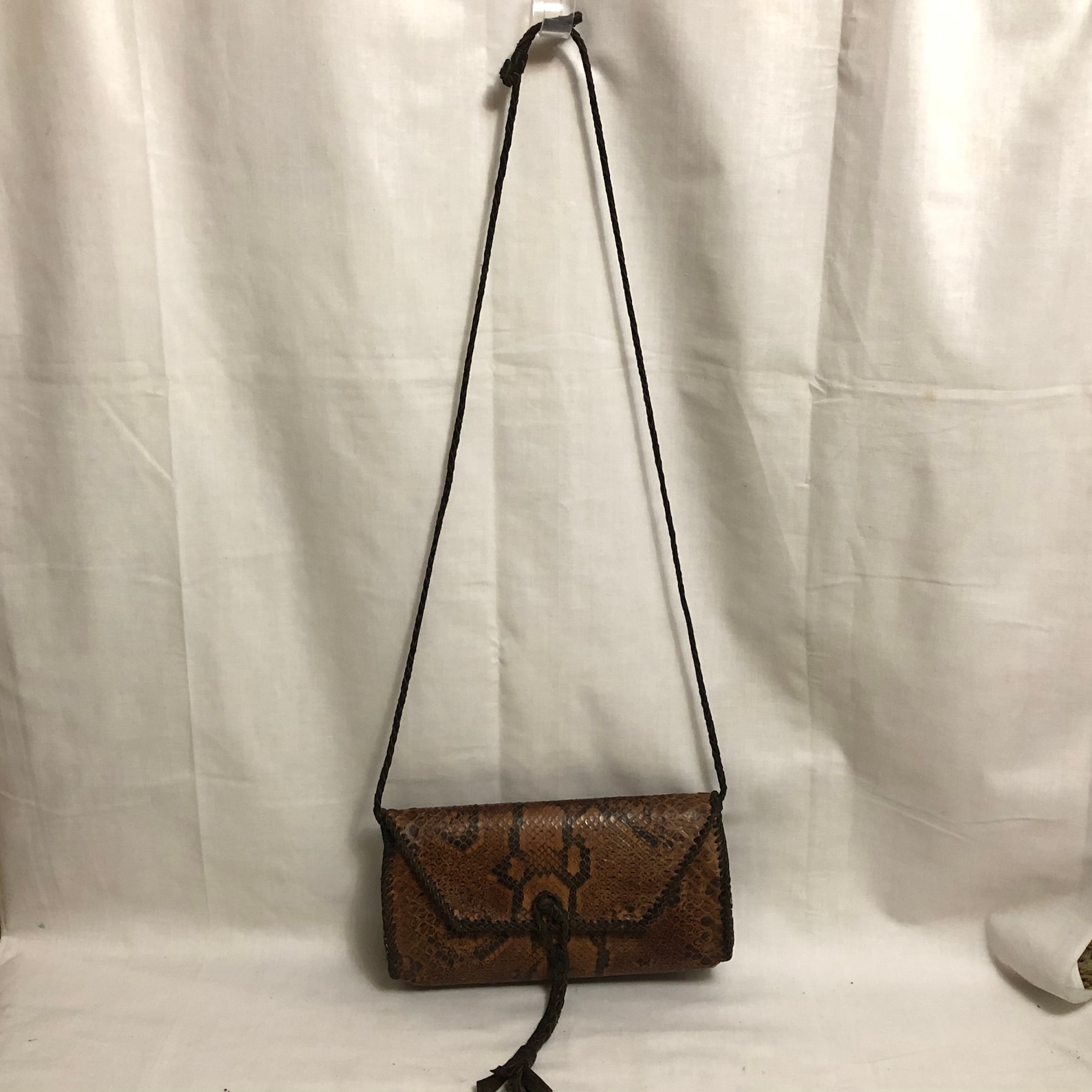 Vintage Brown Genuine Python Crossbody Bag Dark Brown - Etsy