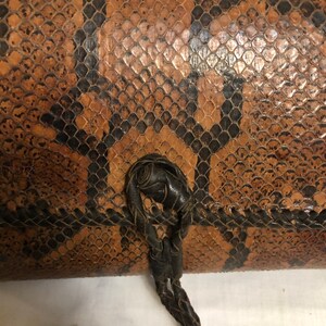 Vintage Brown Genuine Python Crossbody Bag, Dark Brown Snakeskin Purse ...